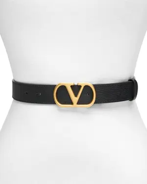 Valentino Garavani Vlogo Leather Belt