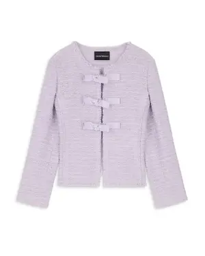 Emporio Armani Collarless Textured Bow Jacket
