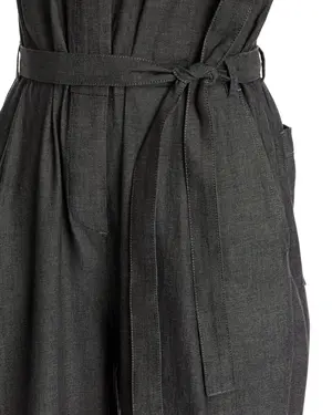 Eileen Fisher Cotton Belted Wide Leg Jumpsuit