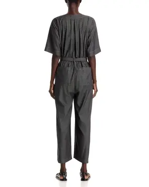 Eileen Fisher Cotton Belted Wide Leg Jumpsuit