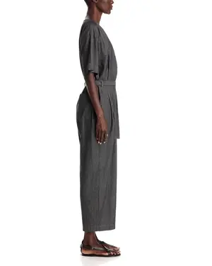 Eileen Fisher Cotton Belted Wide Leg Jumpsuit