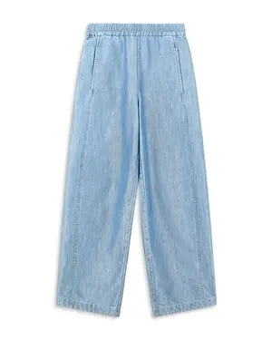 Emporio Armani Oversized Cotton Blend Denim Metal Look Pants