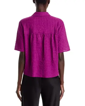 Eileen Fisher Cotton Stretch Short Sleeve Shirt