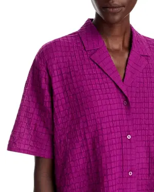 Eileen Fisher Cotton Stretch Short Sleeve Shirt