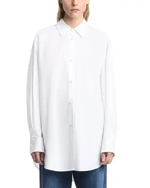 Emporio Armani Oversized Cotton Poplin Shirt - Optical White