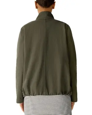 Eileen Fisher Zip-up Cotton & Linen Jacket
