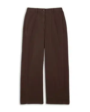 Eileen Fisher High Rise Wide Leg Cotton Pants - Trufl