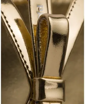 Prada Flat Metallic Leather Sandals - Gold/silver