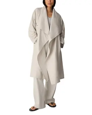 Eileen Fisher Draped High Collar Mid Length Coat