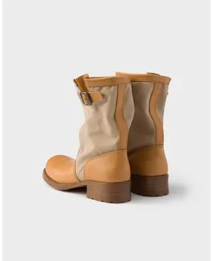 Prada Leather And Canvas Boots