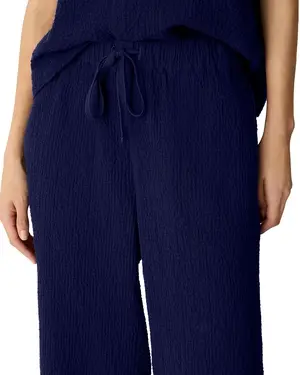 Eileen Fisher Cotton Stretch Straight Leg Pants With Drawstring - Infinity