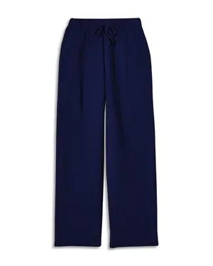 Eileen Fisher Cotton Stretch Straight Leg Pants With Drawstring - Infinity