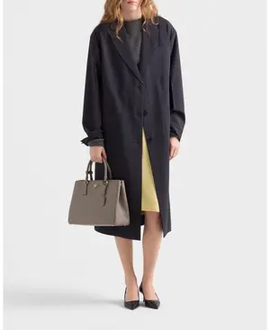 Prada Galleria Large Saffiano Leather Top Handle Bag - Clay Grey