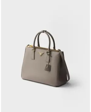 Prada Galleria Large Saffiano Leather Top Handle Bag - Clay Grey