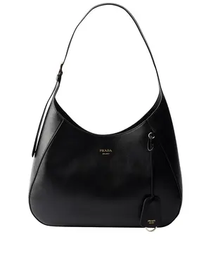 Prada Boogie Large Leather Bag - Black