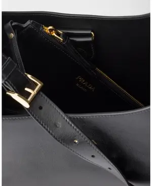 Prada Boogie Large Leather Bag - Black