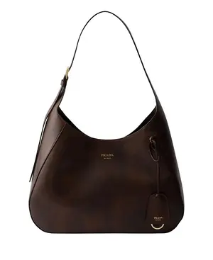 Prada Boogie Large Leather Bag - Brown
