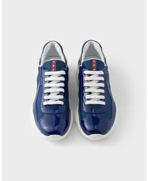 Prada Patent Leather And Technical Fabric America's Cup Sneakers