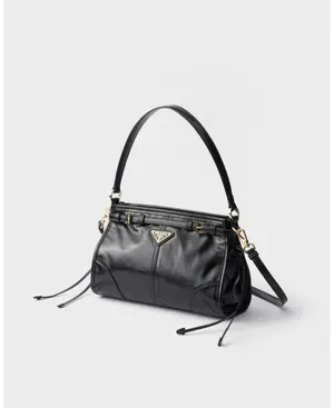 Prada Bonnie Small Leather Handbag - Black