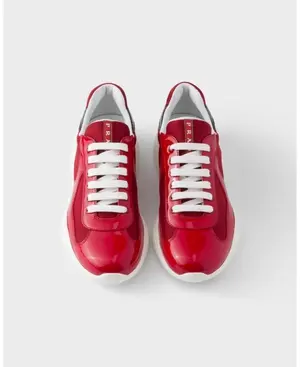 Prada Patent Leather And Technical Fabric America's Cup Sneakers