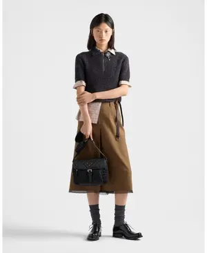 Prada Medium Quilted Re-nylon Shoulder Bag With Saffiano Leather Trim