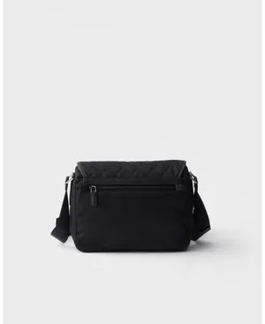 Prada Medium Quilted Re-nylon Shoulder Bag With Saffiano Leather Trim
