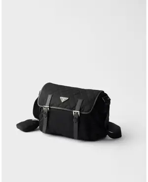 Prada Large Quilted Re-nylon Shoulder Bag With Saffiano Trim