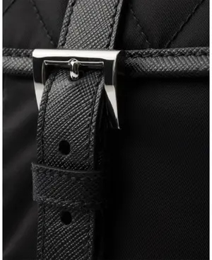 Prada Large Quilted Re-nylon Shoulder Bag With Saffiano Trim