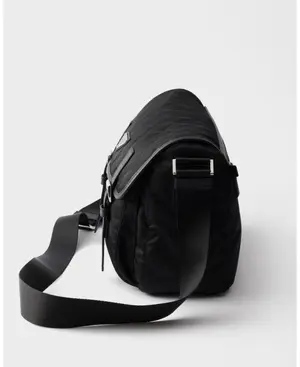 Prada Large Quilted Re-nylon Shoulder Bag With Saffiano Trim