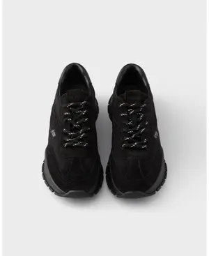 Prada Mesh Fabric And Suede Sneakers
