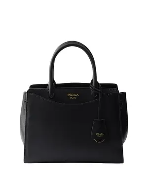 Prada Prelude Medium Leather Handbag - Black