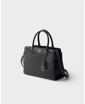 Prada Prelude Medium Leather Handbag - Black
