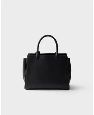 Prada Prelude Medium Leather Handbag - Black