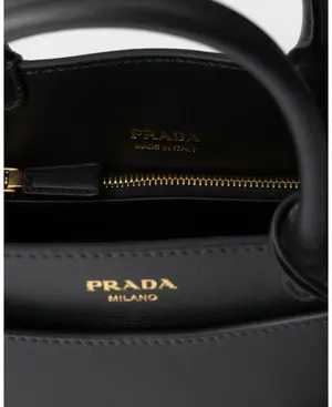 Prada Prelude Medium Leather Handbag - Black