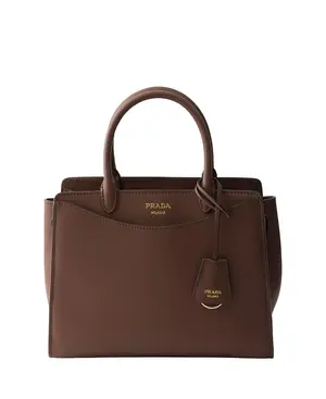 Prada Prelude Medium Leather Handbag - Brown