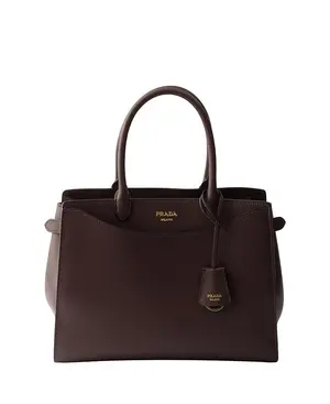 Prada Prelude Large Leather Handbag - Brown
