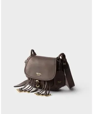Prada Corsaire Aged Leather Mini Shoulder Bag - Brown