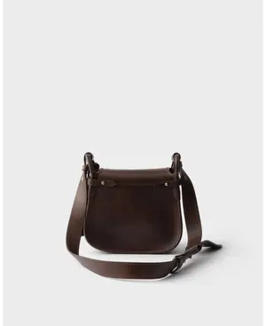 Prada Corsaire Aged Leather Mini Shoulder Bag - Brown