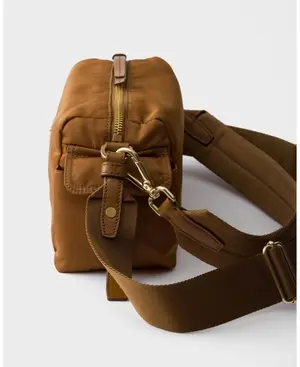 Prada Explore Small Re-nylon And Leather Shoulder Bag - Brown