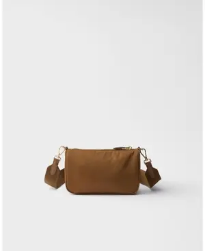 Prada Re-nylon And Saffiano Leather Mini Shoulder Bag - Brown