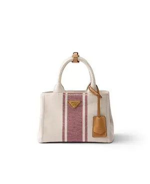 Prada Jardiniere Small Cotton Canvas Bag - Neutral
