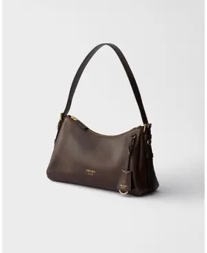 Prada Aimee Medium Leather Shoulder Bag - Brown