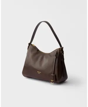 Prada Aimee Medium Leather Shoulder Bag - Brown