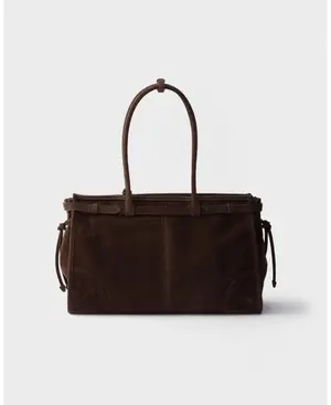 Prada Bonnie Large Suede Handbag