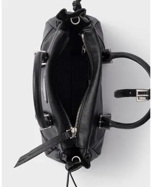 Prada Bonnie Small Leather Top Handle Bag - Black