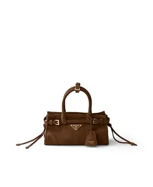 Prada Bonnie Suede Mini Handbag Brown