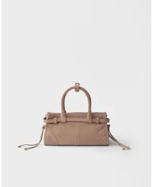 Prada Bonnie Suede Mini Handbag - Powder