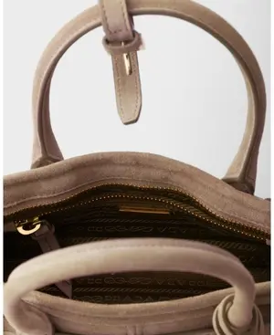 Prada Bonnie Suede Mini Handbag - Powder