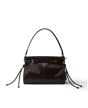 Prada Bonnie Small Leather Handbag - Brown
