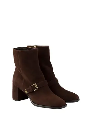 Prada Suede Booties - Brown